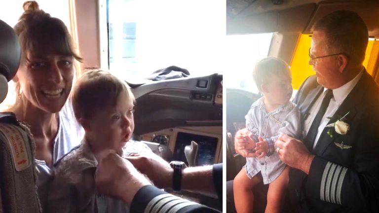 Retiring Pilot Ends Final Flight By Giving Wings To Boy With Down Syndrome