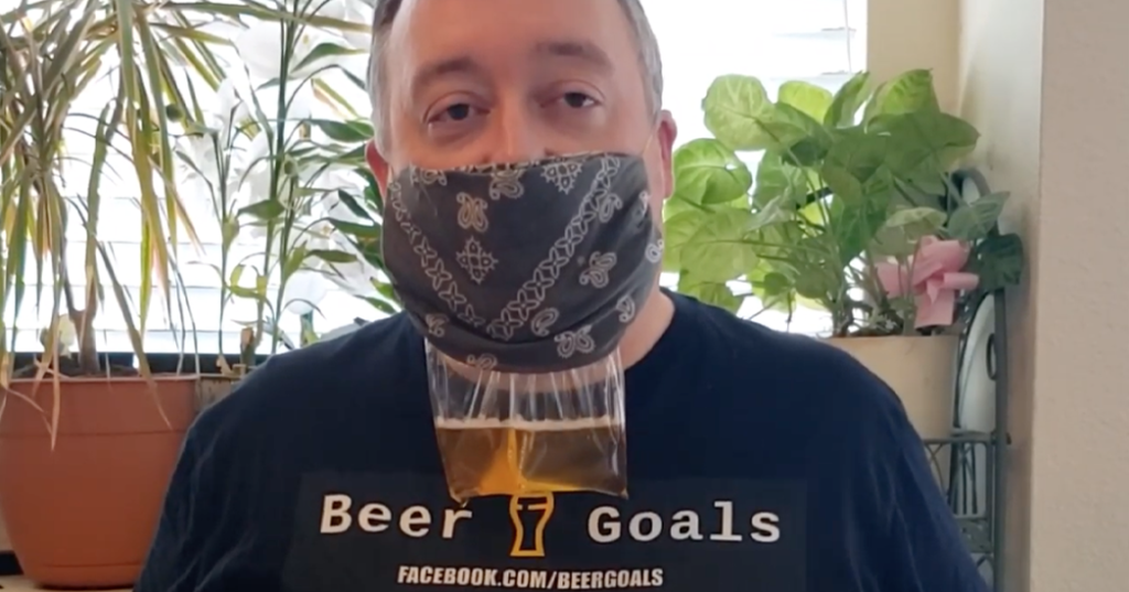 Modern-Day Edison Invents Face Mask That Lets You Drink Beer