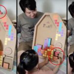 Dad Builds DIY Cardboard Tetris Game For His Daughter