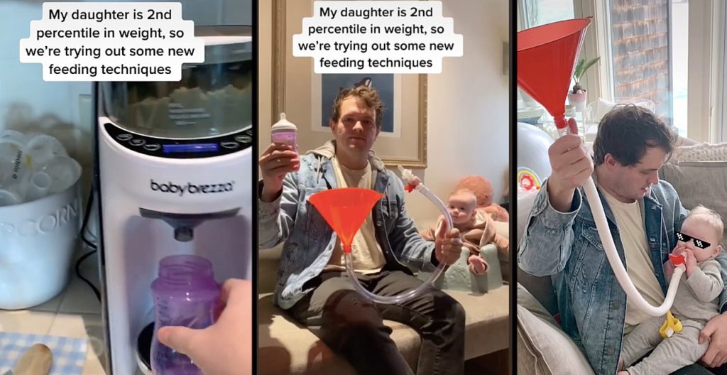 Dad Makes Baby Beer Bong To Help Daughter Drink More Milk