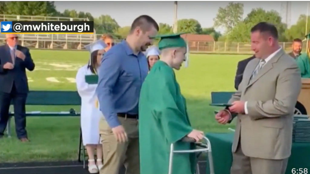 Paralyzed Football Player Walks at Graduation | The Dad