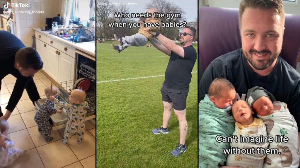 Dad Shares Hilarious Glimpses Into Life With Toddler Triplets